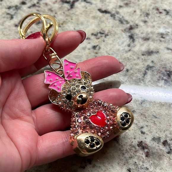 Accessories | Teddy Bear Bag Charm Pink Nwt | Poshmark